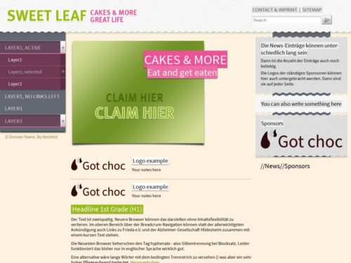 Free Simple Web Template: Sweet Leaf - Free HTML Templates, Free CSS ...