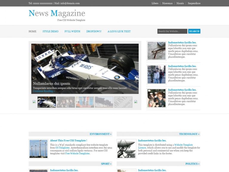 Plantilla HTML/CSS Gratis: News Magazine - Plantillas HTML Gratuitas