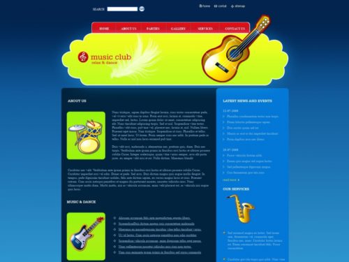 Free HTML Templates for Downloading: Music Club - Free HTML Templates ...