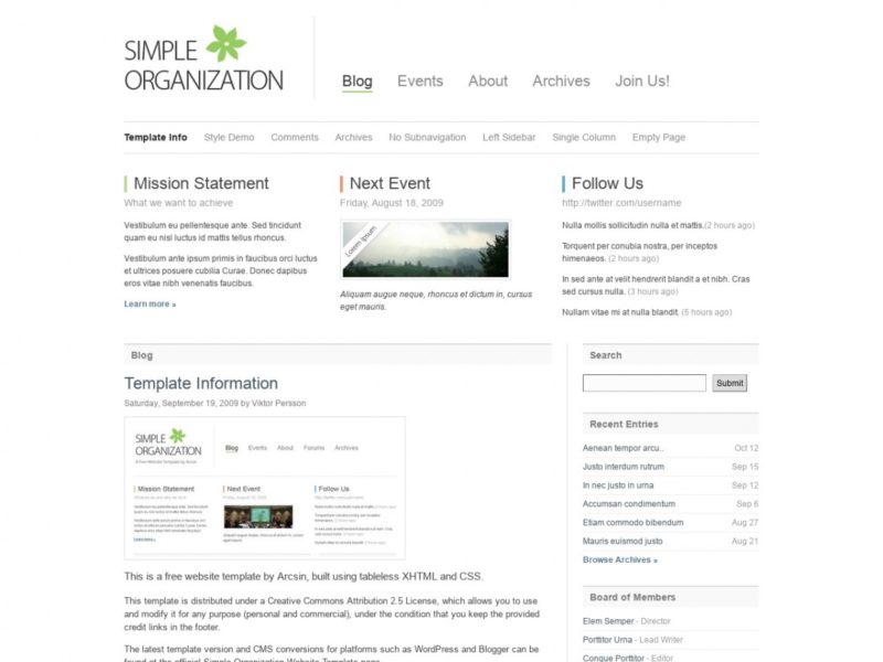 Download free HTML/CSS Template: Simple Organization - Free HTML ...