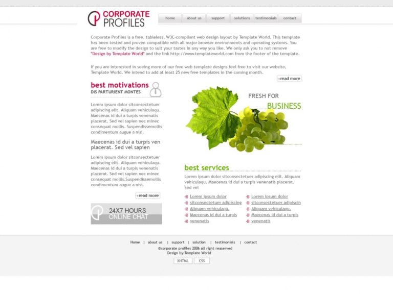 Free HTML/CSS Templates for Downloading: Corporate Profiles - Free HTML ...