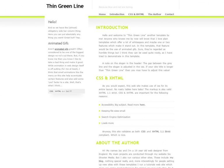 HTML/CSS Templates for Free: Thin Green Line - Free HTML Templates ...