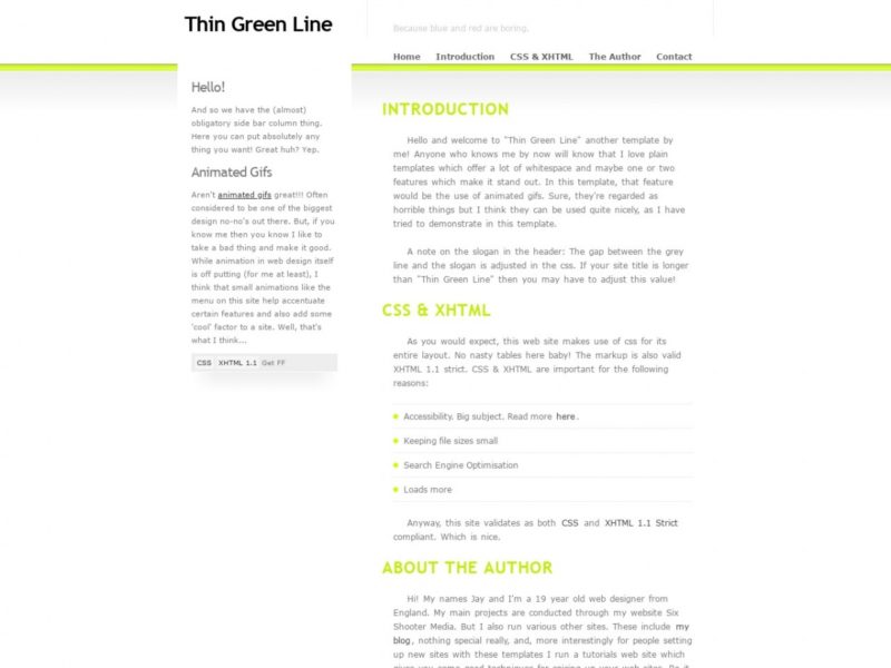 HTML/CSS Templates for Free: Thin Green Line - Free HTML Templates ...