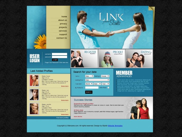 Plantilla Web Simple Gratis: Link Your Souls - Plantillas HTML Gratuitas