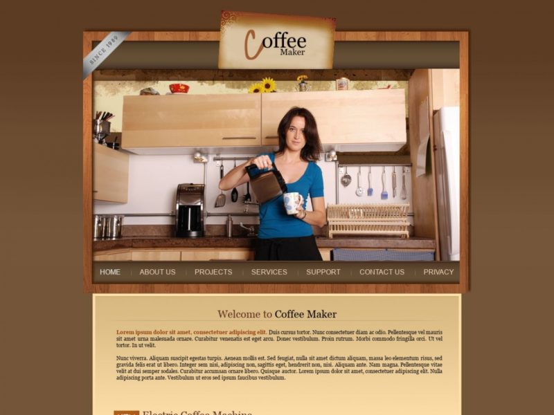 Download free HTML/CSS Template: Coffee Maker - Free HTML Templates ...
