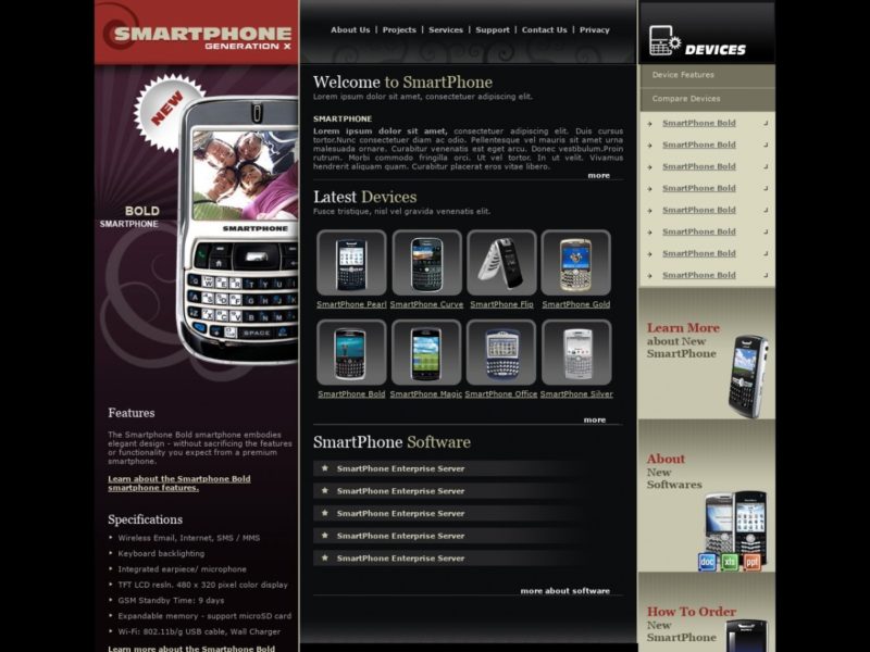 Download free HTML/CSS Template: Smartphone - Free HTML Templates, Free ...