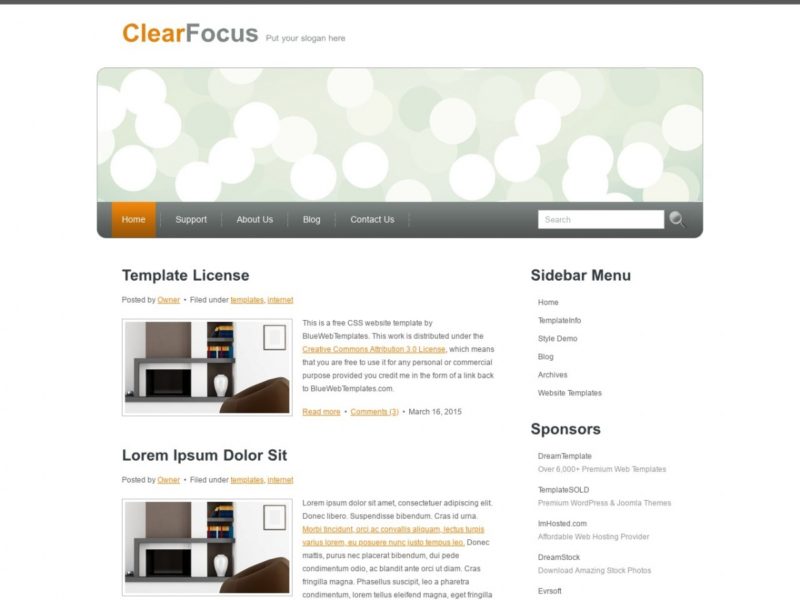 Free HTML/CSS Templates for Downloading: Clearfocus - Free HTML ...