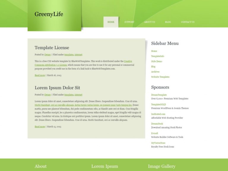 Free Simple Web Template: Greenylife - Free HTML Templates, Free CSS ...
