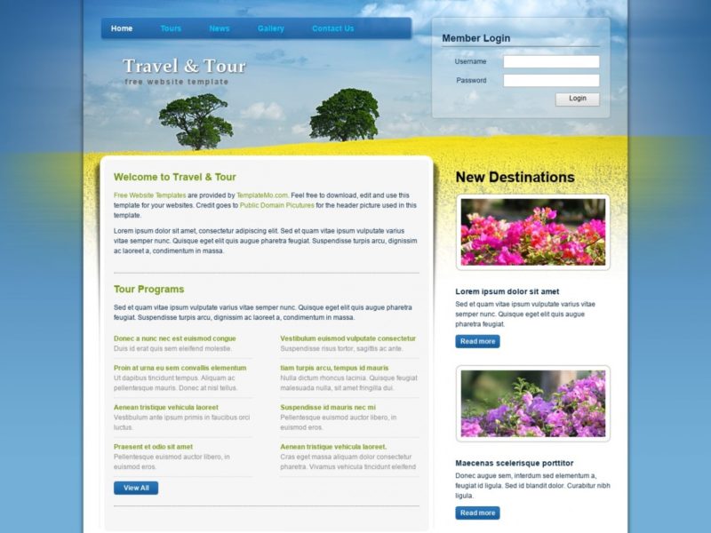 Plantilla HTML/CSS Gratis: Travel And Tour - Plantillas HTML Gratuitas
