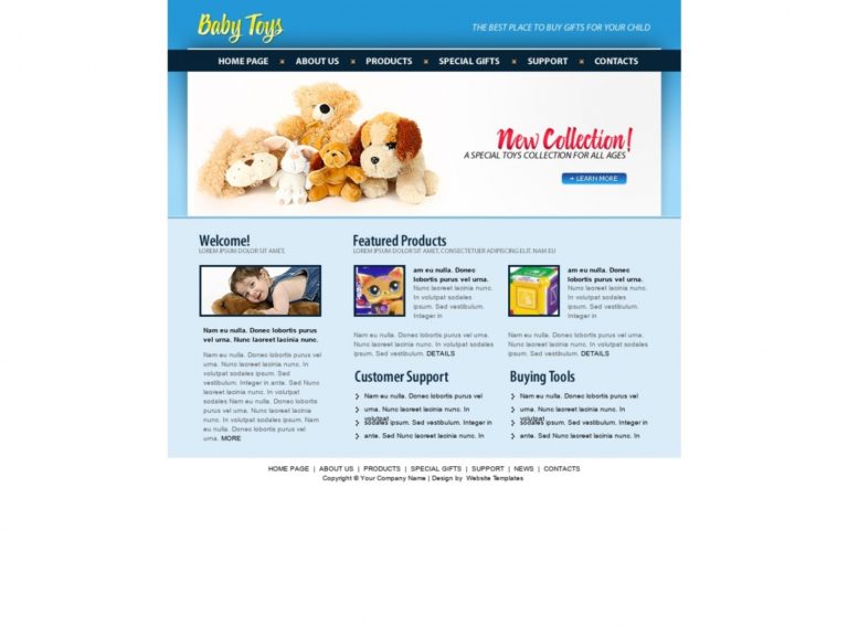 Download HTML/CSS Templates for Free: Baby Toys - Free HTML Templates ...