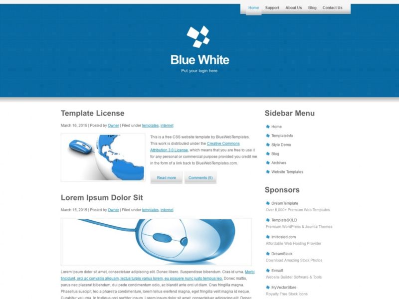 HTML/CSS Templates for Free Downloading: Blue White - Free HTML ...