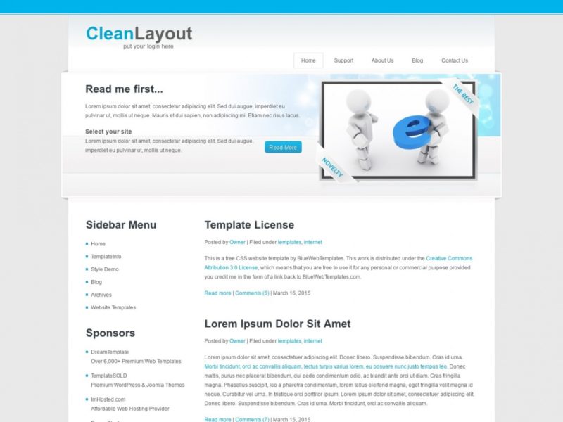 Download free HTML/CSS Template: Cleanlayout - Free HTML Templates ...