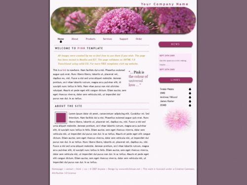 Plantillas HTML/CSS para Descargar Gratuita: Pink - Plantillas HTML ...