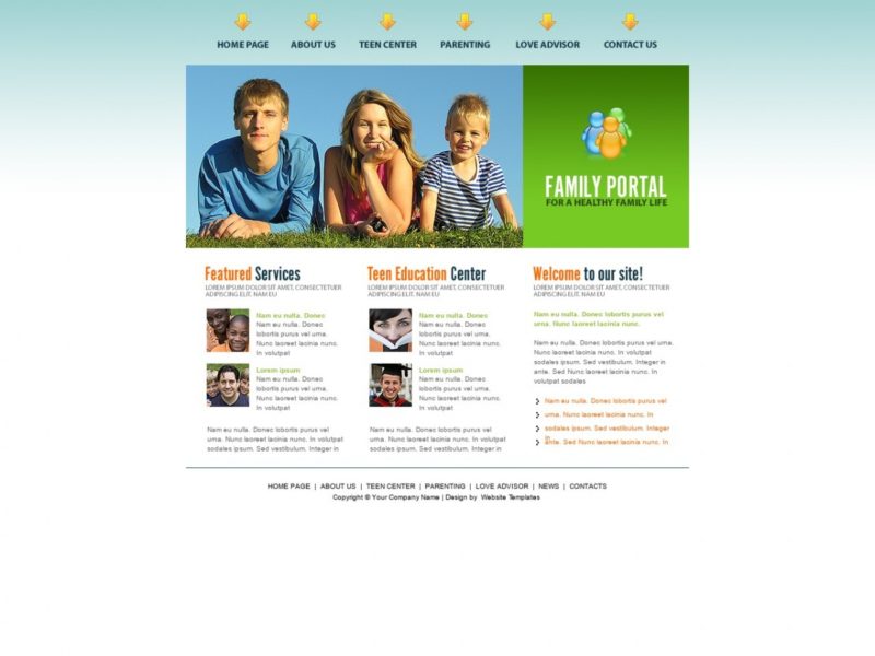 HTML Templates for Free: Family Portal - Free HTML Templates, Free CSS ...