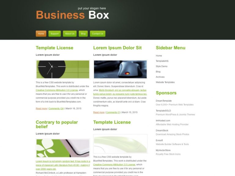 Download HTML/CSS Templates for Free: Business Box - Free HTML ...