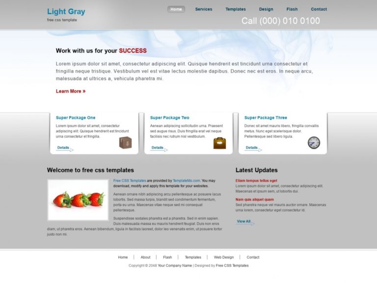 Free Simple Web Template: Light Gray - Free HTML Templates, Free CSS ...
