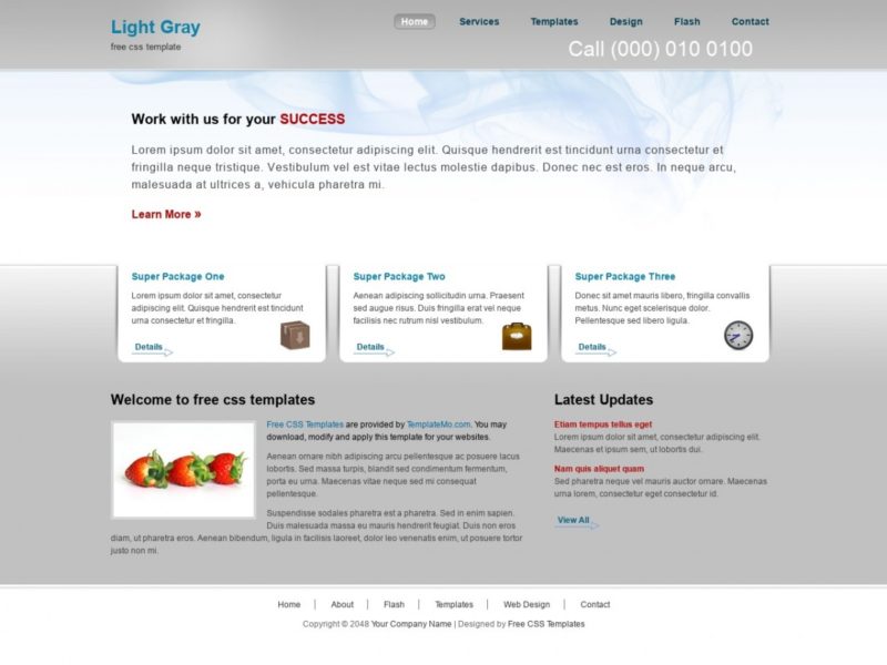 Free Simple Web Template: Light Gray - Free HTML Templates, Free CSS ...
