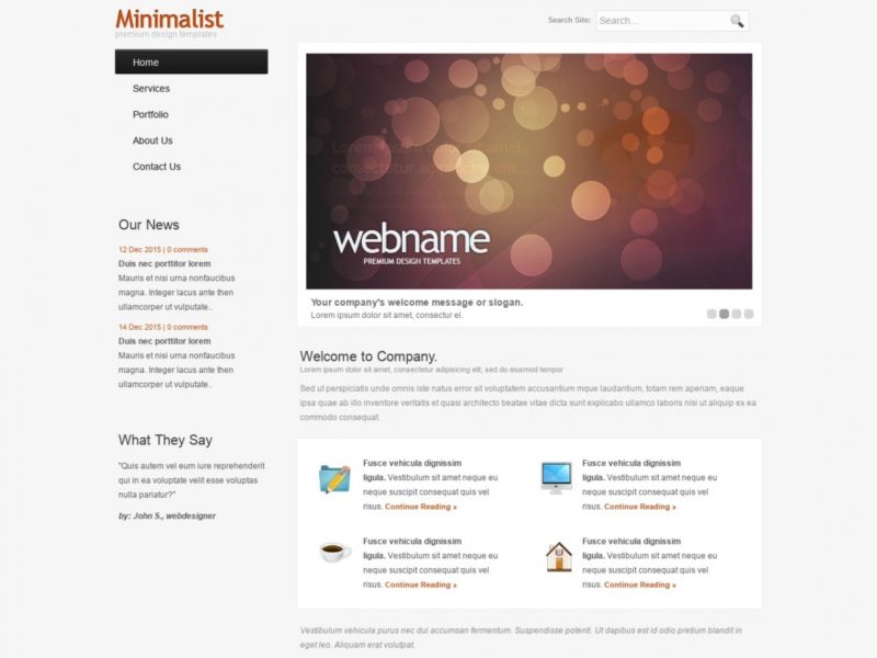 Plantilla HTML Gratis: Clearminimalist - Plantillas HTML Gratuitas