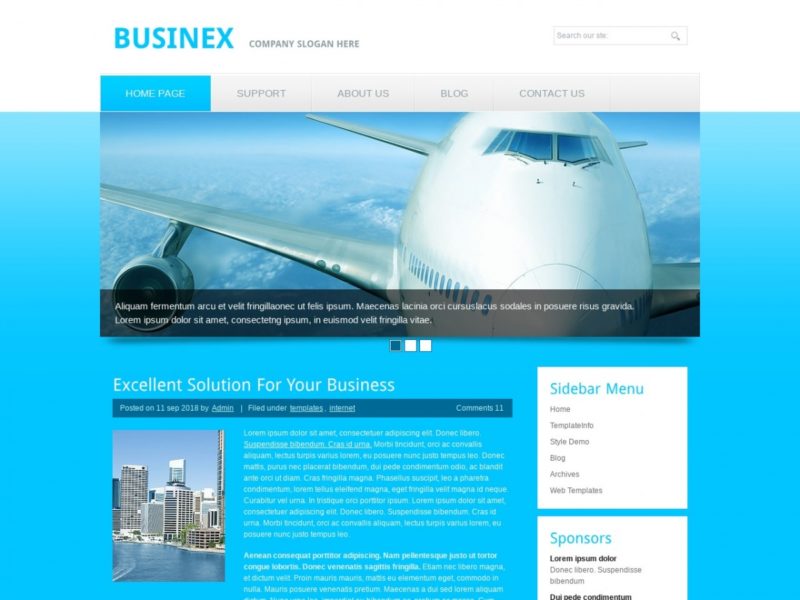 Plantilla Web Gratuita: Businex - Plantillas HTML Gratuitas