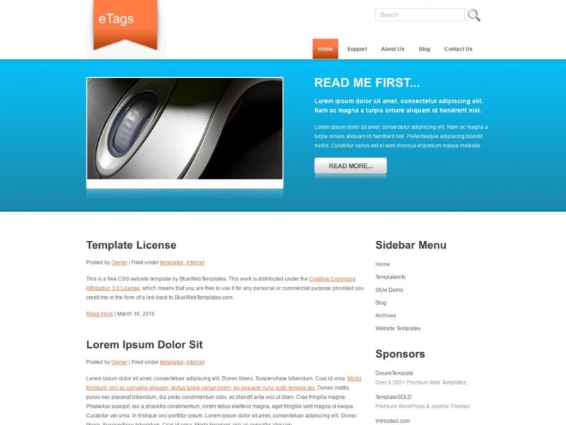 HTML/CSS Templates for Free Downloading: Etags - Free HTML Templates ...