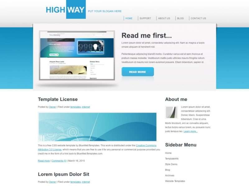 Free Simple Web Template: Highway - Free HTML Templates, Free CSS ...