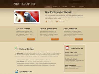 HTML/CSS Templates for Free Downloading: Photographer - Free HTML ...