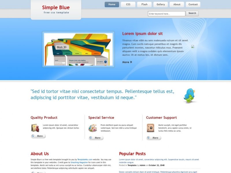 Free HTML Templates for Downloading: Simple Blue - Free HTML Templates ...