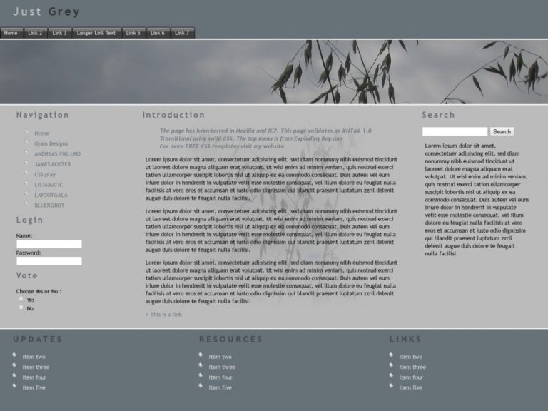 HTML Templates for Free Downloading: Just Grey - Free HTML Templates ...