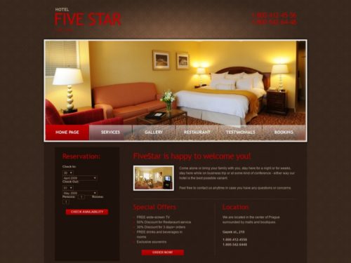 HTML/CSS Templates for Free Downloading: Five Star Hotel - Free HTML ...
