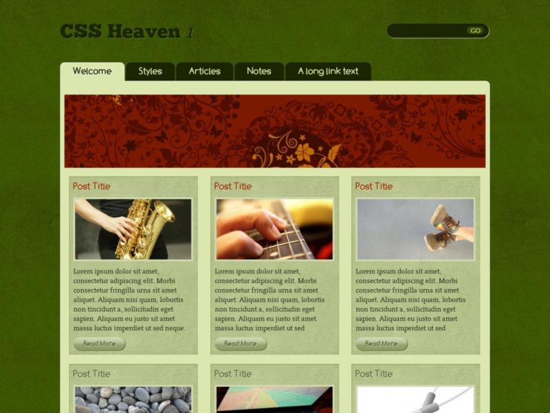 Plantilla HTML/CSS Gratis: Css Heaven 1 - Plantillas HTML Gratuitas