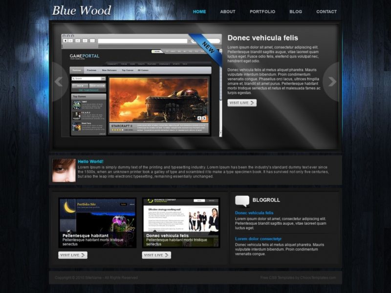 Free HTML/CSS Templates for Downloading: Blue Wood - Free HTML ...