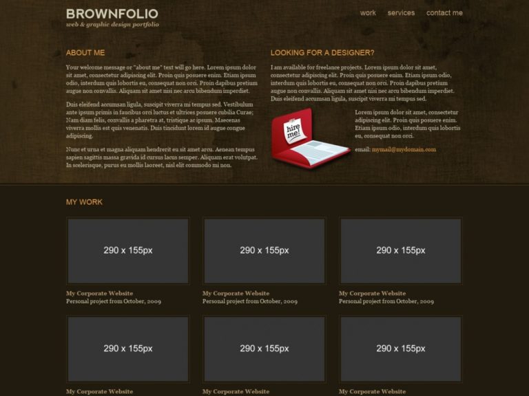 Free HTML Templates for Downloading: Brownfolio - Free HTML Templates ...