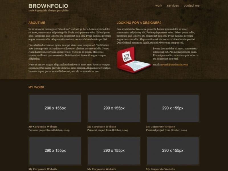 Free HTML Templates for Downloading: Brownfolio - Free HTML Templates ...