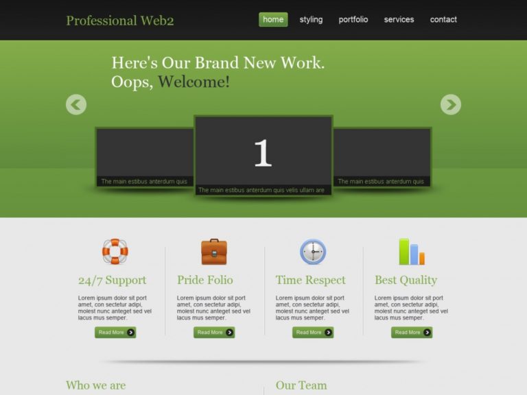 HTML/CSS Templates for Free Downloading: Professional Web2 - Free HTML ...