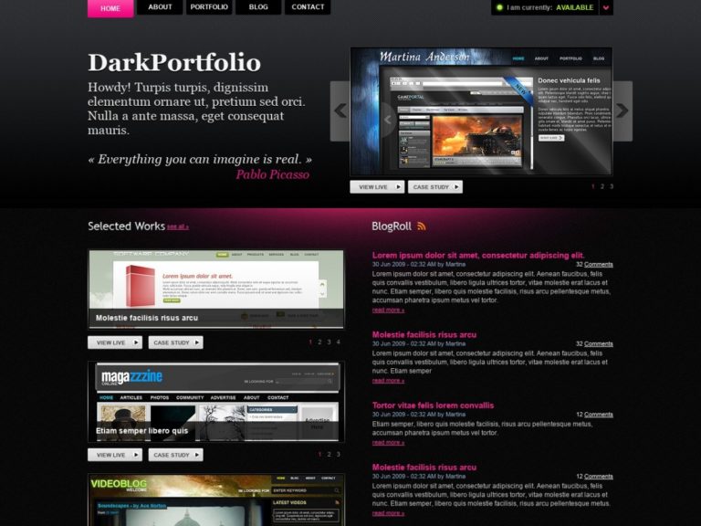 Download Free HTML Template: Darkportfolio - Free HTML Templates, Free ...