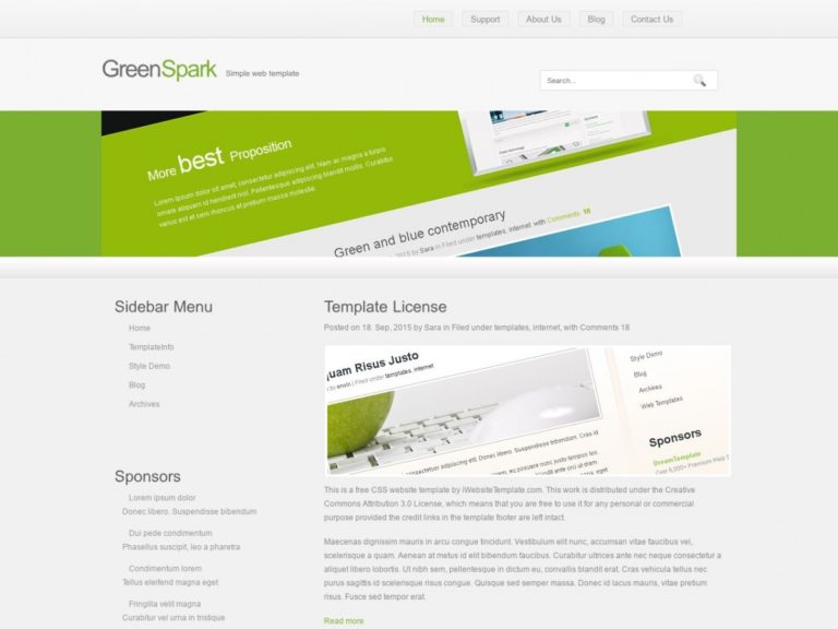 HTML Templates for Free Downloading: Greenspark - Free HTML Templates ...