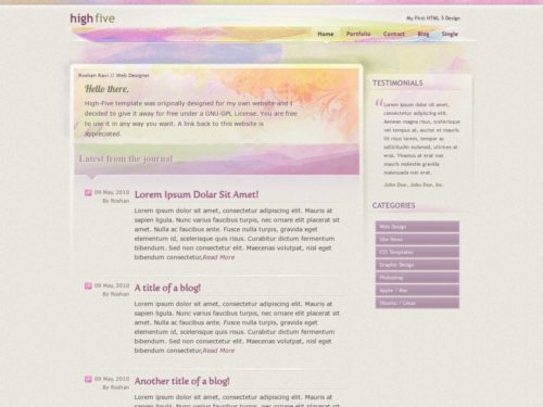 HTML/CSS Templates for Free Downloading: High Five - Free HTML ...