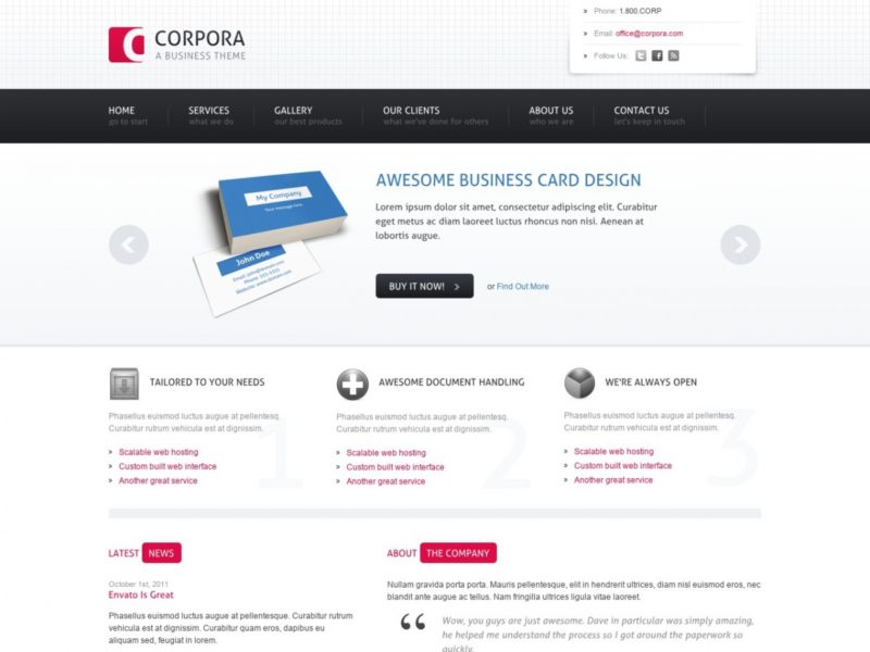 Plantilla HTML/CSS Gratis: Corpora - Plantillas HTML Gratuitas