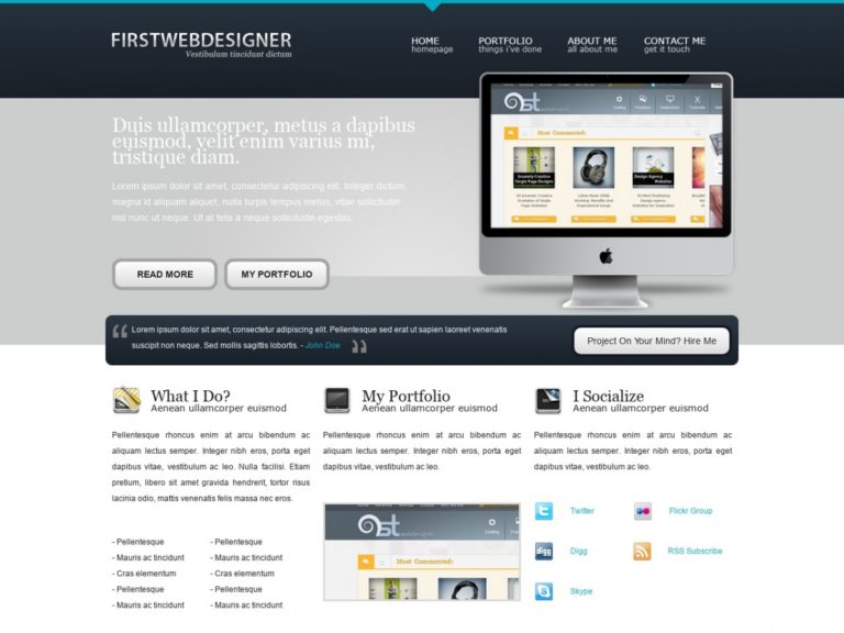 HTML/CSS Templates for Free Downloading: 1stdelicious Portfolio - Free ...