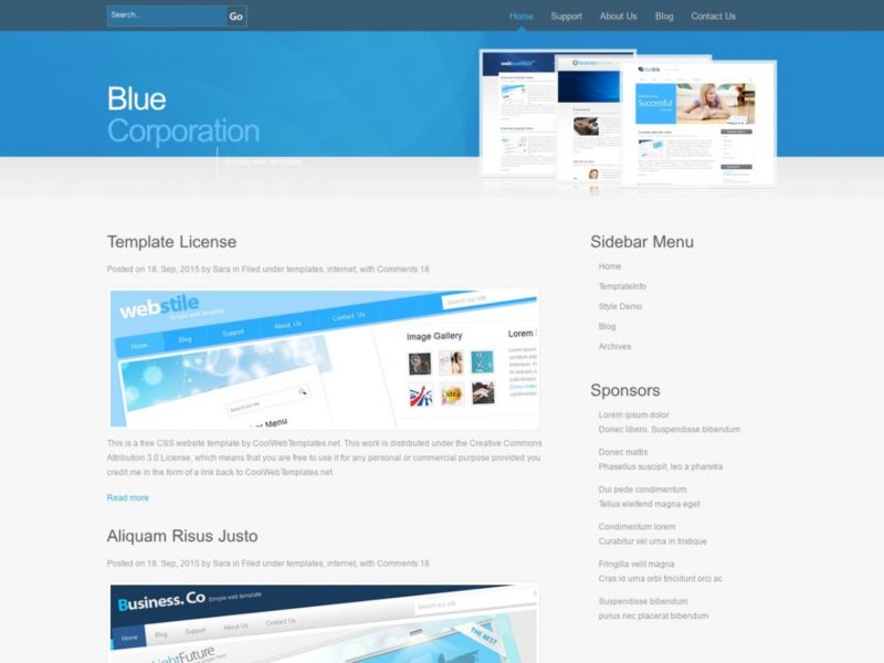 Free HTML/CSS Templates for Downloading: Bluecorporation - Free HTML ...