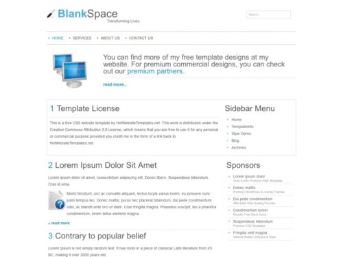 Download free HTML/CSS Template: Blankspace - Free HTML Templates, Free ...
