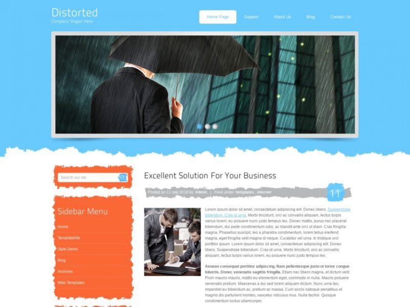 Download HTML/CSS Templates for Free: Distorted - Free HTML Templates ...