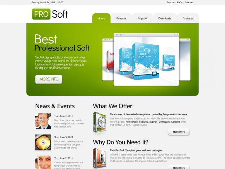 Free HTML/CSS Templates for Downloading: Pro Soft - Free HTML Templates ...