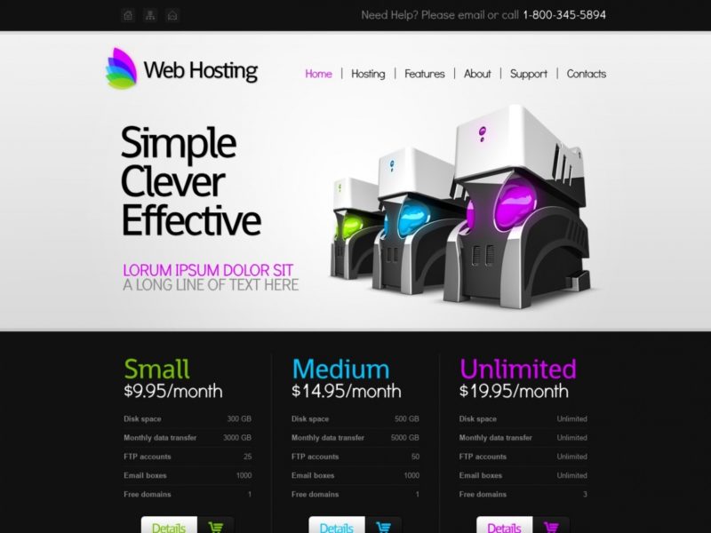 Free HTML Templates for Downloading: Web Hosting - Free HTML Templates ...