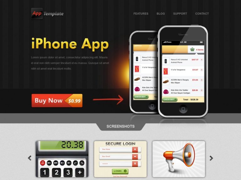 HTML Templates for Free: Iphone App - Free HTML Templates, Free CSS ...