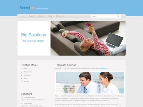 HTML/CSS Templates for Free Downloading: Secretlab - Free HTML ...