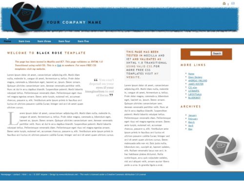 HTML/CSS Templates for Free: Black Rose - Free HTML Templates, Free CSS ...