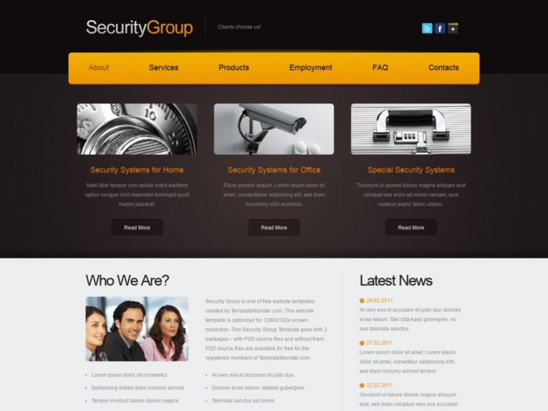 HTML/CSS Templates for Free Downloading: Securitygroup - Free HTML ...