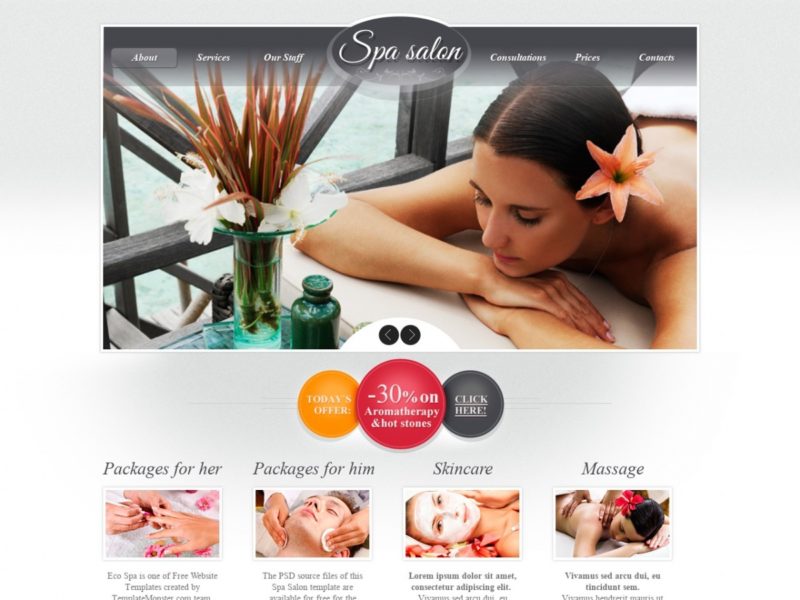 Plantilla Web Gratuita: Spa Salon - Plantillas HTML Gratuitas