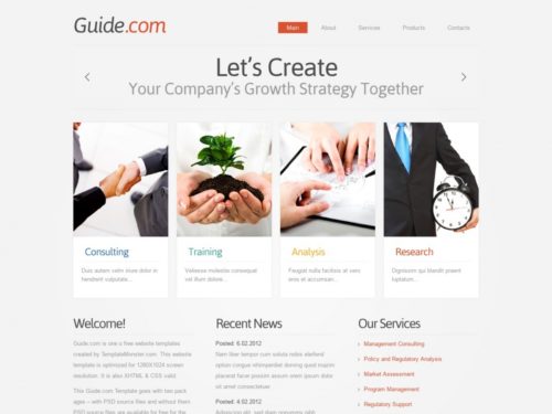 Free HTML/CSS Template: Guidecom - Free HTML Templates, Free CSS ...